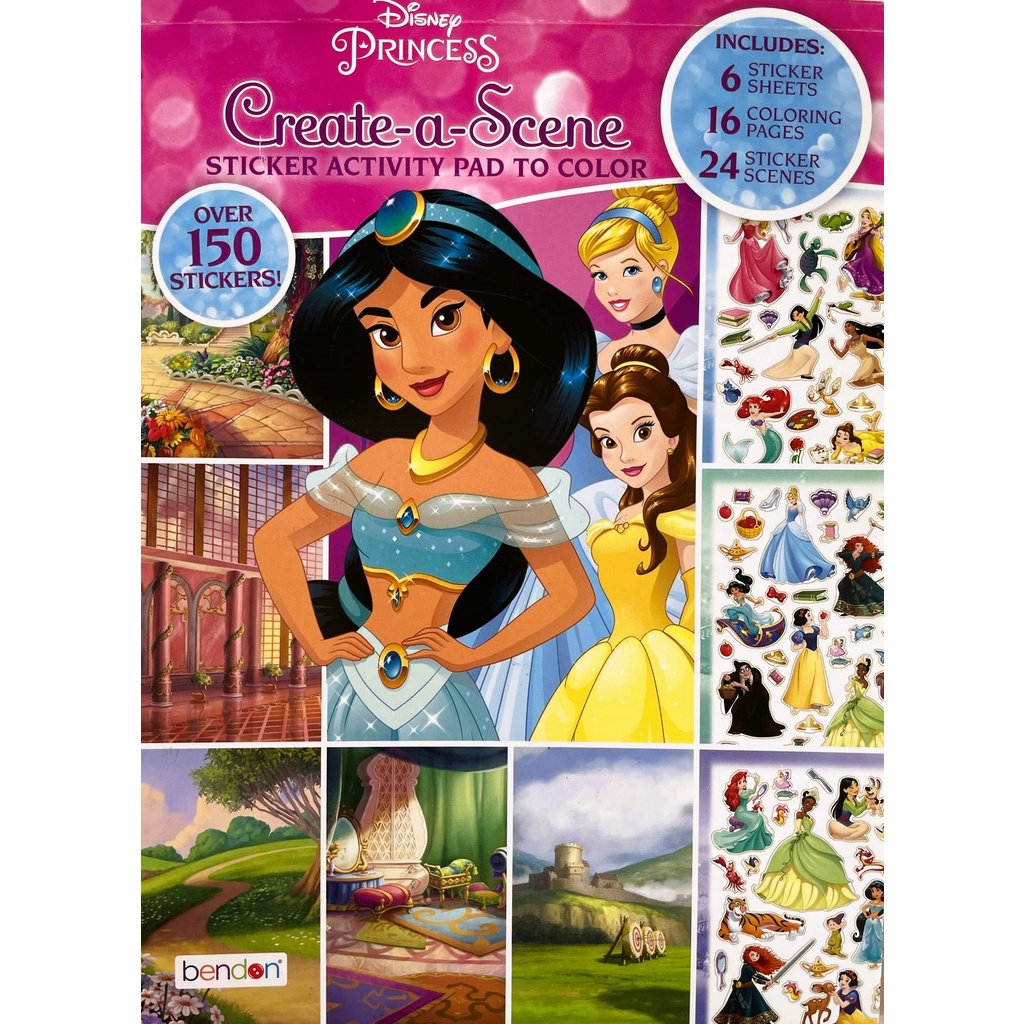 Disney Princess Create-a-Scene Sticker Activity Pad to Color | Shopee ...