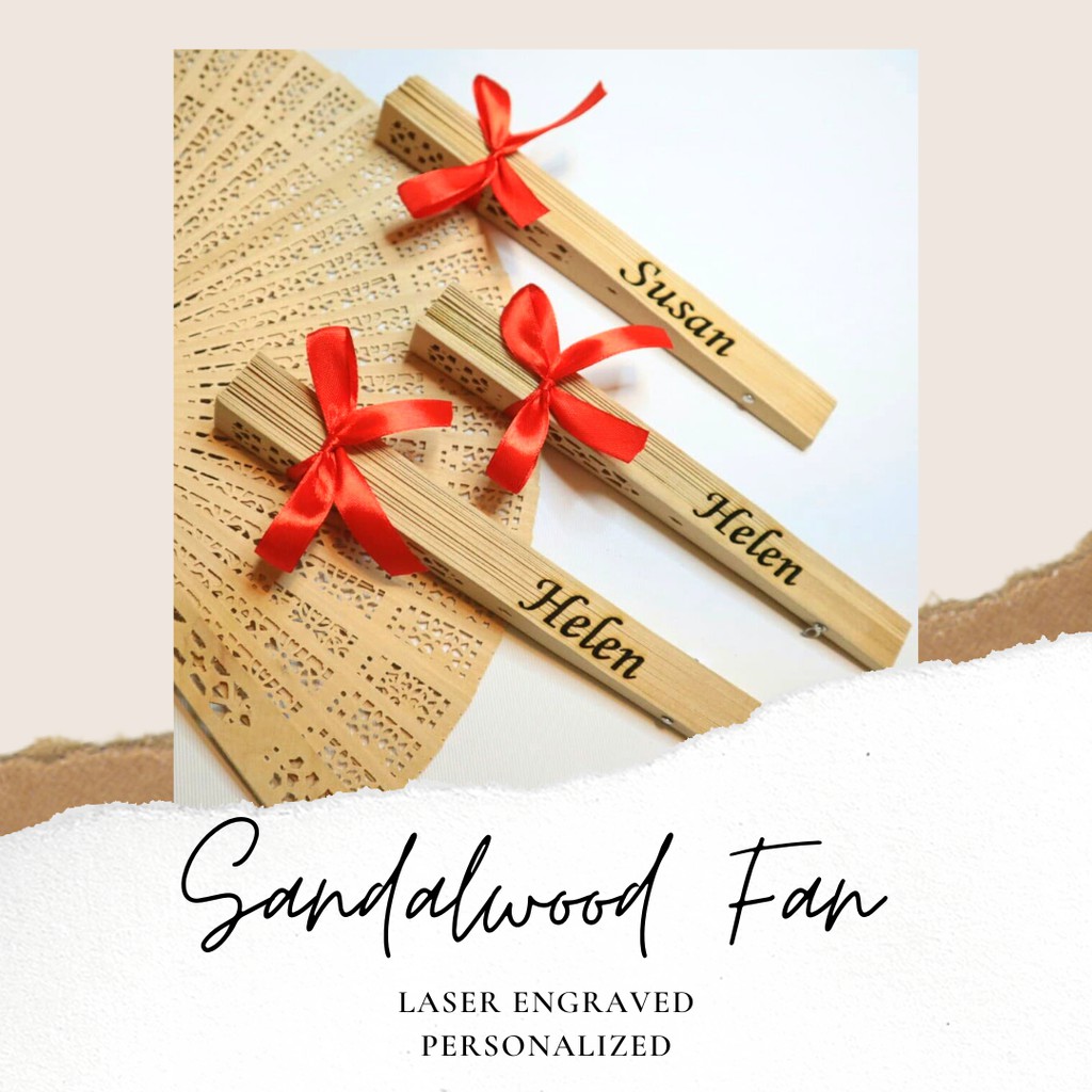 Personalized Wooden Fan Laser Engraved | Souvenir | Giveaway ...