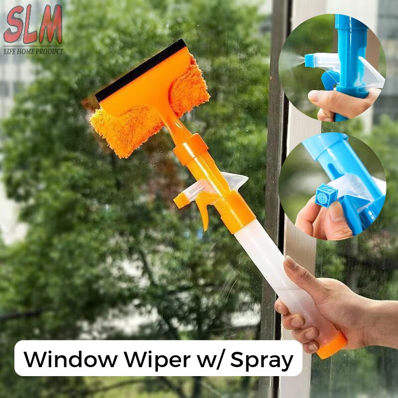 3in1 Window Cleaner Multifunctional Window Wiper Scraper with Spray for ...
