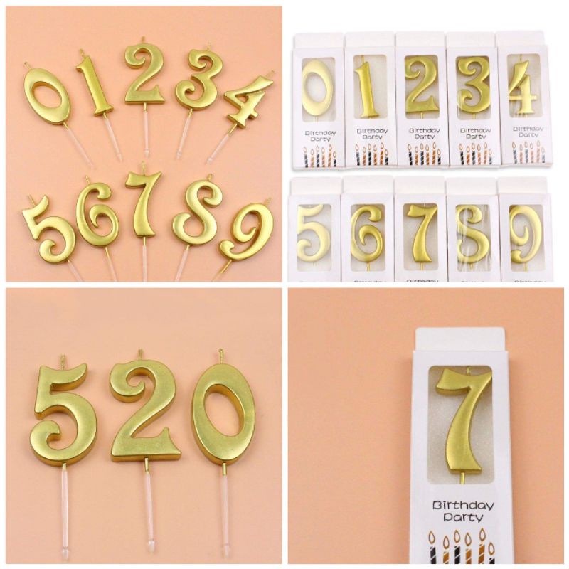 Metallic Gold Number Candle Birthday Candle | Shopee Philippines
