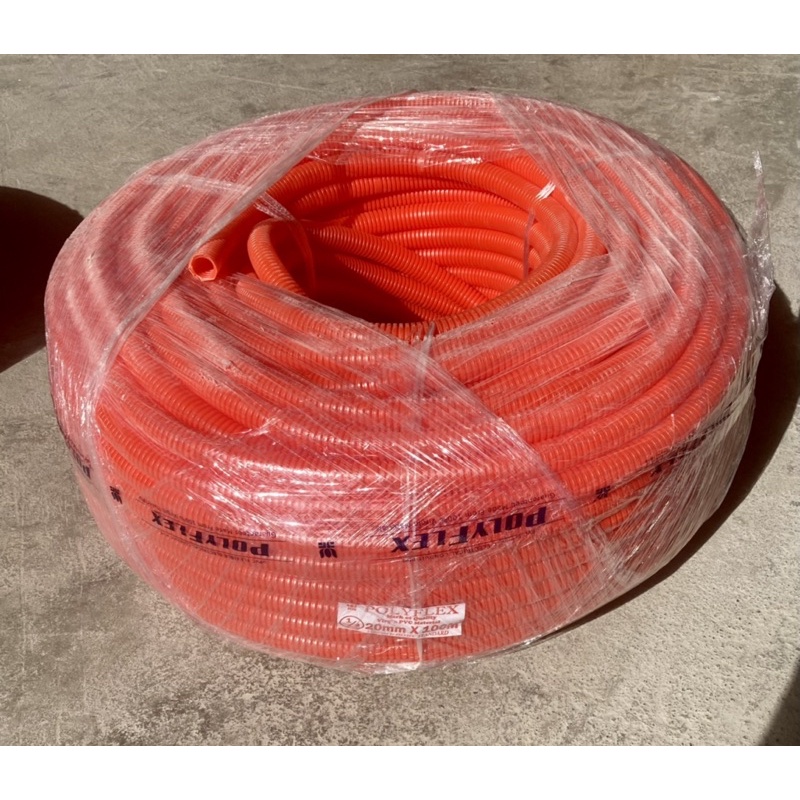 POLY Polyflex 1/2” x 100 meters Orange Flexible Electrical Conduit 20mm 1/2” diameter x 100 ...