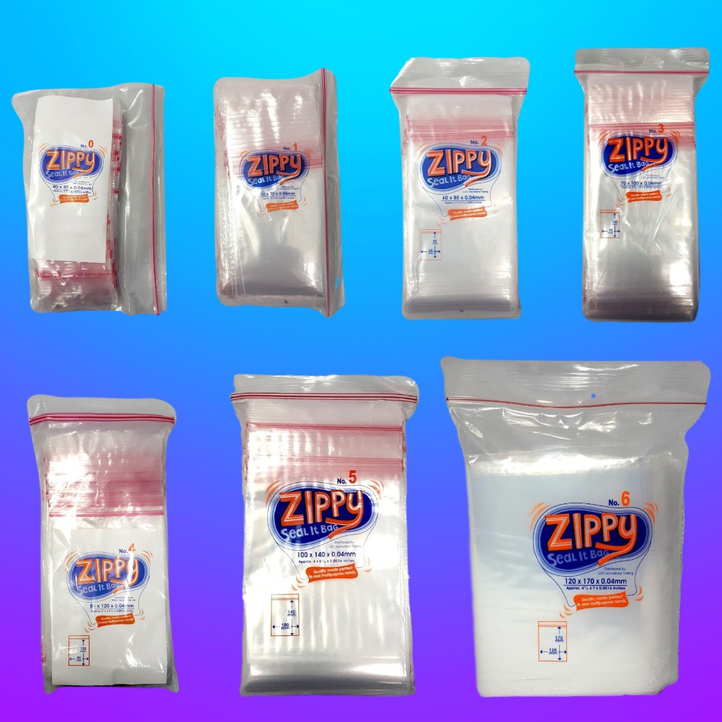 Zippy Ziplock Seal it Bags - 100pcs/pack - [ ZB#0 / ZB#1 / ZB#2 / ZB#3 ...