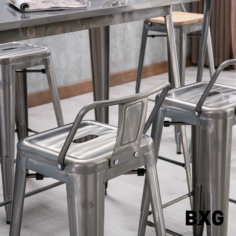 Small stoolIndustrial Style Stainless Steel Color Bar Counter Wrought ...