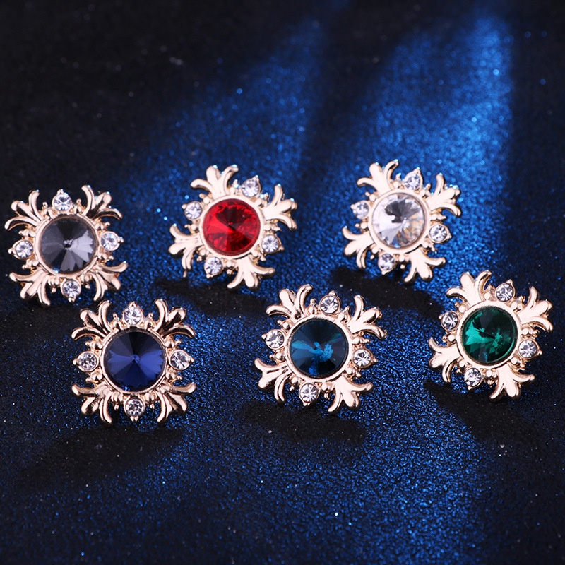 EFAN 1Pc Mini Diamond Simple Colored Gemstone Brooch 6 Color Imitation ...