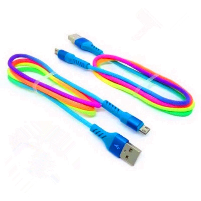 Rainbow Color 2A Fast Charging Data Cable For Iphone And Android ( V8 ...