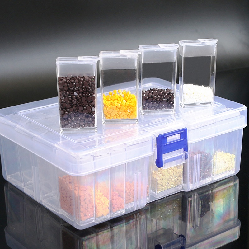 Diamond painting storage box, transparent square bottle,24 compartments ...