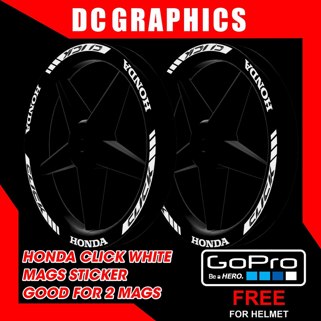 HONDA CLICK WHITE MAGS DECALS | Shopee Philippines
