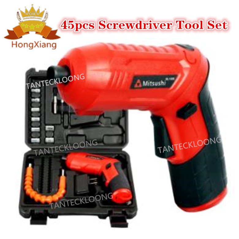Mitsushi ML100B 4.8V Foldable Li-ion Cordless Screwdriver Tool Kit and ...