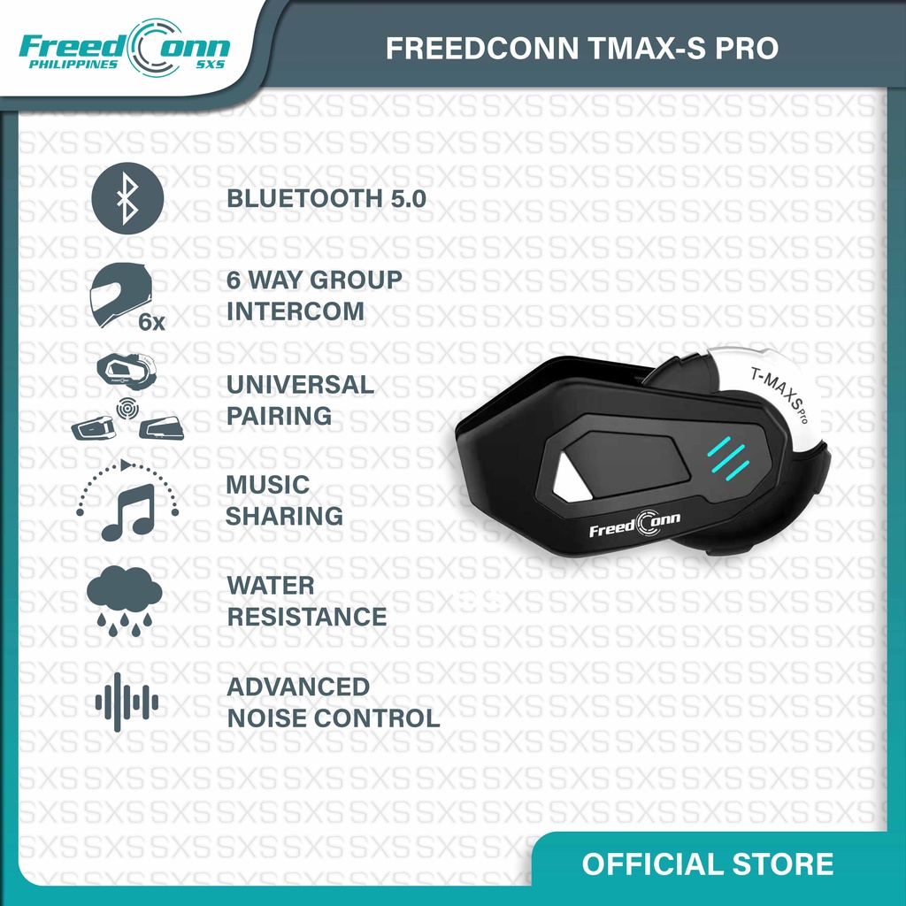 FreedConn PH TMAXS PRO Motorcycle Helmet Intercom 6 Riders Bluetooth ...
