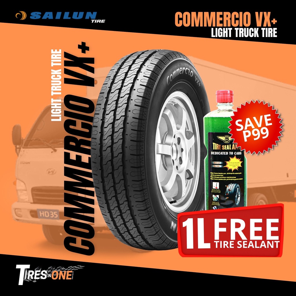 SAILUN TIRE COMMERCIO VX+ TUBELESS TIRE FOR LIGHT TRUCK WITH FREE 1L ...