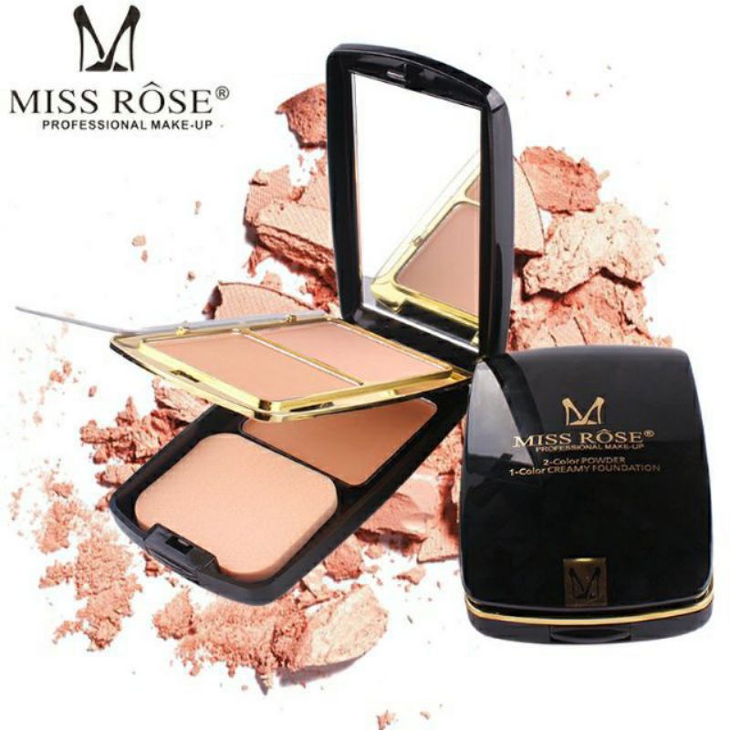 MISS ROSE 3in1 ( Powder 2-Color Creamy Foundation 1) | Shopee Philippines