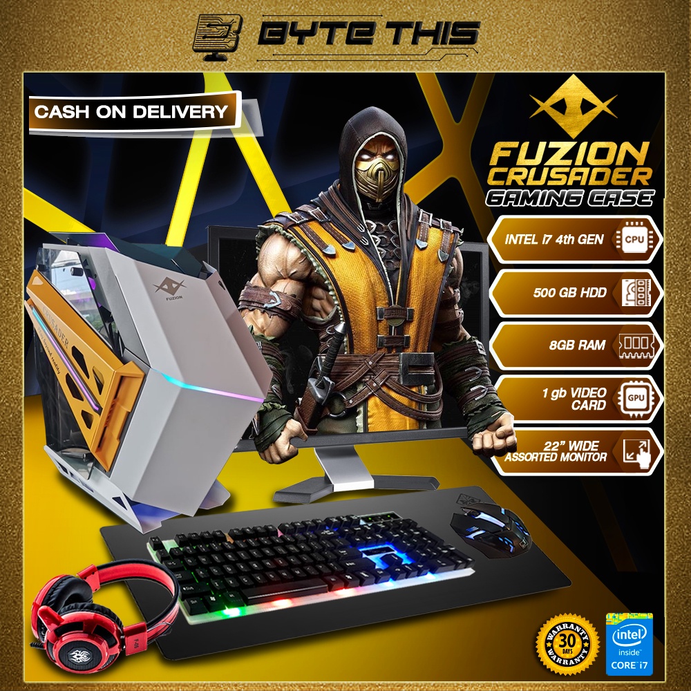 COMPUTER SET FUZION CRUSADER GAMING CASE DESKTOP INTEL CORE I7 4TH GEN ...