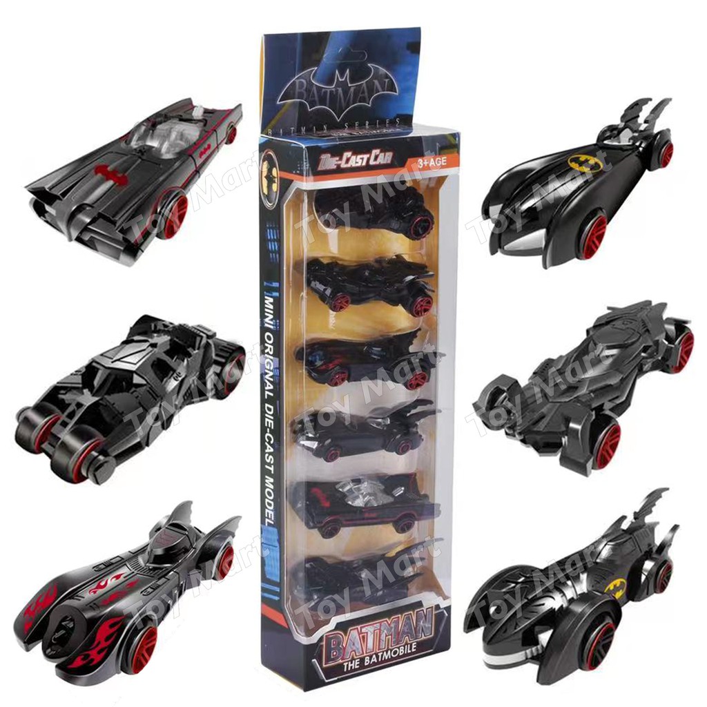 6pc Batman Cars Set Comics Batman Batmobile Die-Cast Cars | Shopee ...