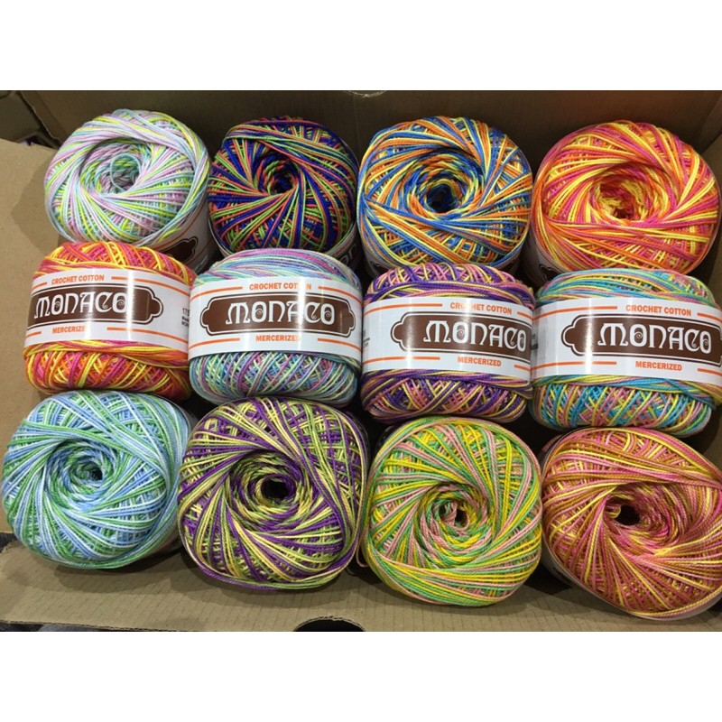 Monaco Crochet Multi Color Cotton Yarn(3ply) | Shopee Philippines