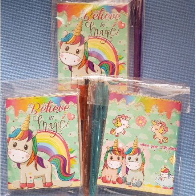 MINI NOTEBOOK WITH PEN: UNICORN DESIGN | Shopee Philippines