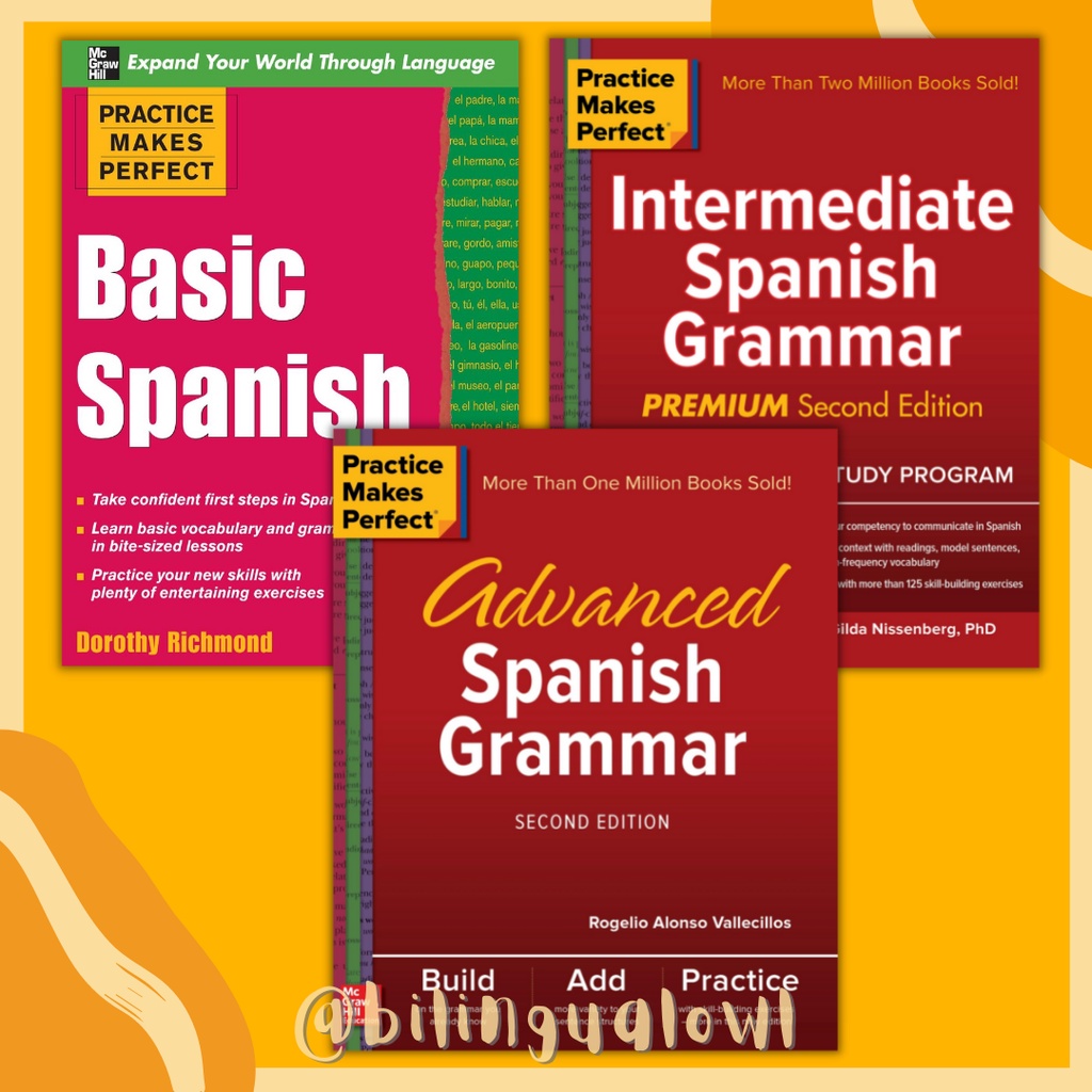 Basic to Advance Spanish Books (Practice Makes Perfect) | Shopee ...