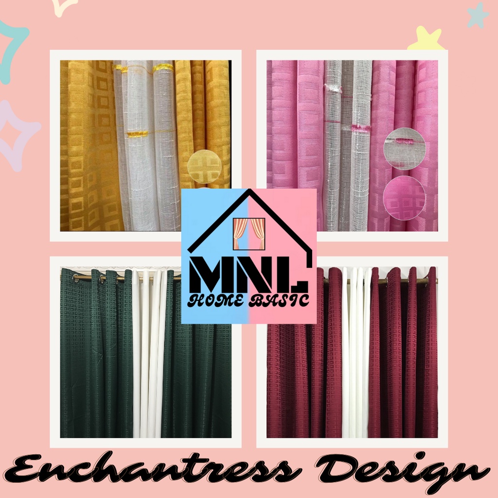 3 in 1 Set Ring Curtains Enchantress Design (Thai Silk Fabric) | Shopee ...