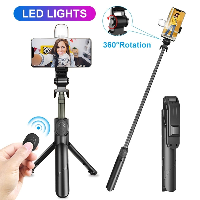Bluetooth Wireless Selfie Stick Mini Tripod Extendable Monopod With