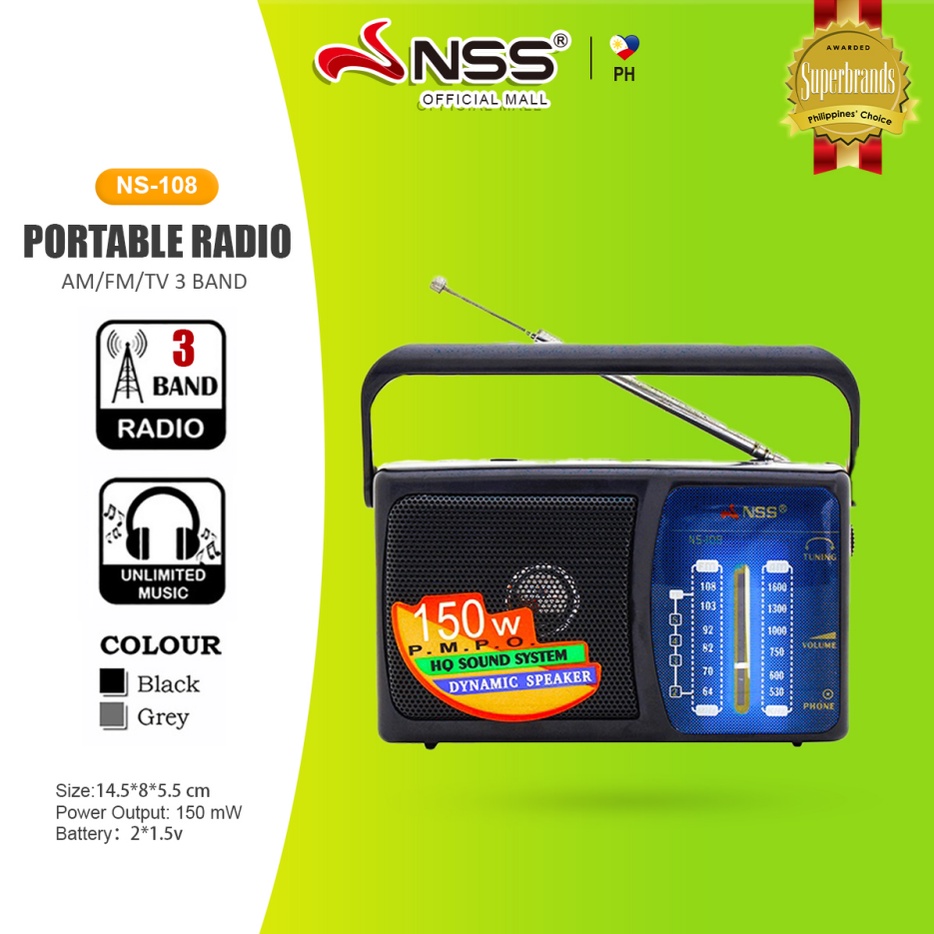 NSS Radio AM FM TV With 3 BAND High Sensitivity Receiver Portable ...