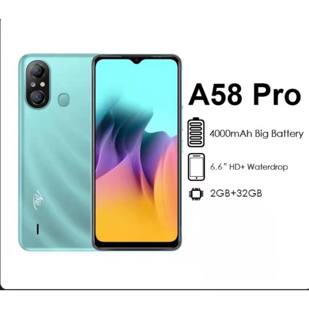 ITEL A58 Pro Smart Phone, 32GB ROM | 2GB RAM | 6.6"HD Waterdrop Full ...