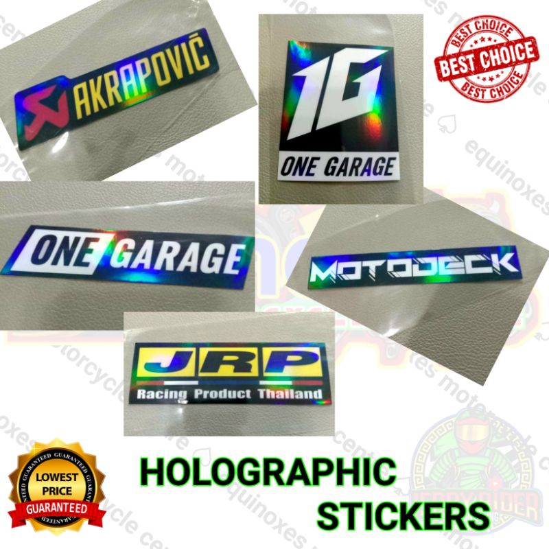 HOLOGRAPHIC STICKERS JRP MOTODECK ONE GARAGE AKRAPOVIC | Shopee Philippines