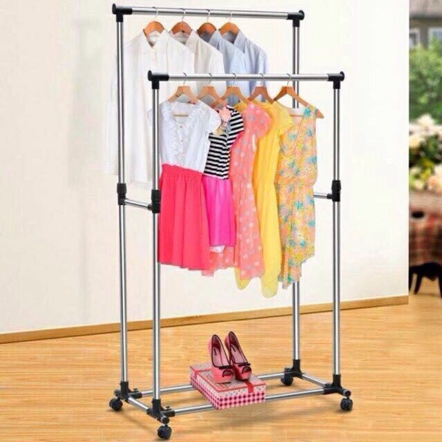 double pole telescopic clothes rack | Shopee Philippines