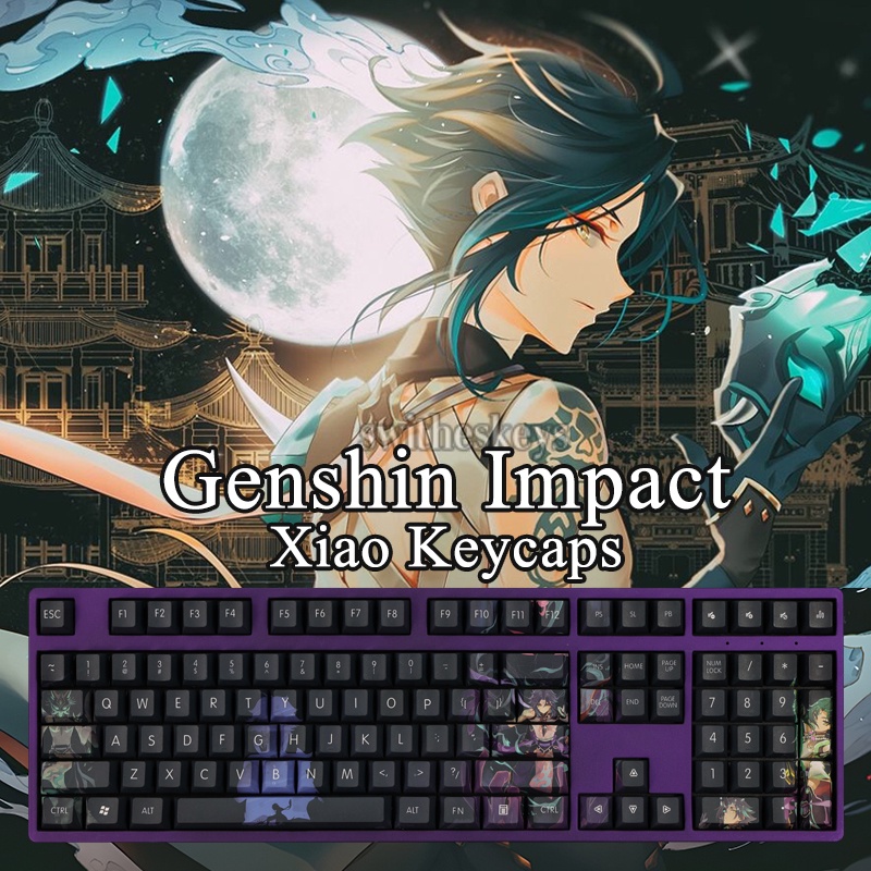 108 Keys Genshin Impact Xiao Keycaps Cherry Profile Games Anime Keycaps ...