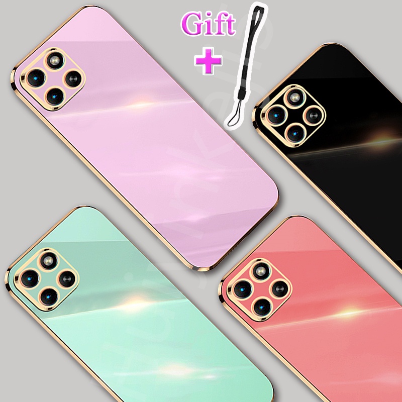 For Infinix Smart 6 HD Traight Edge Electroplated Phone Case Gold edge ...