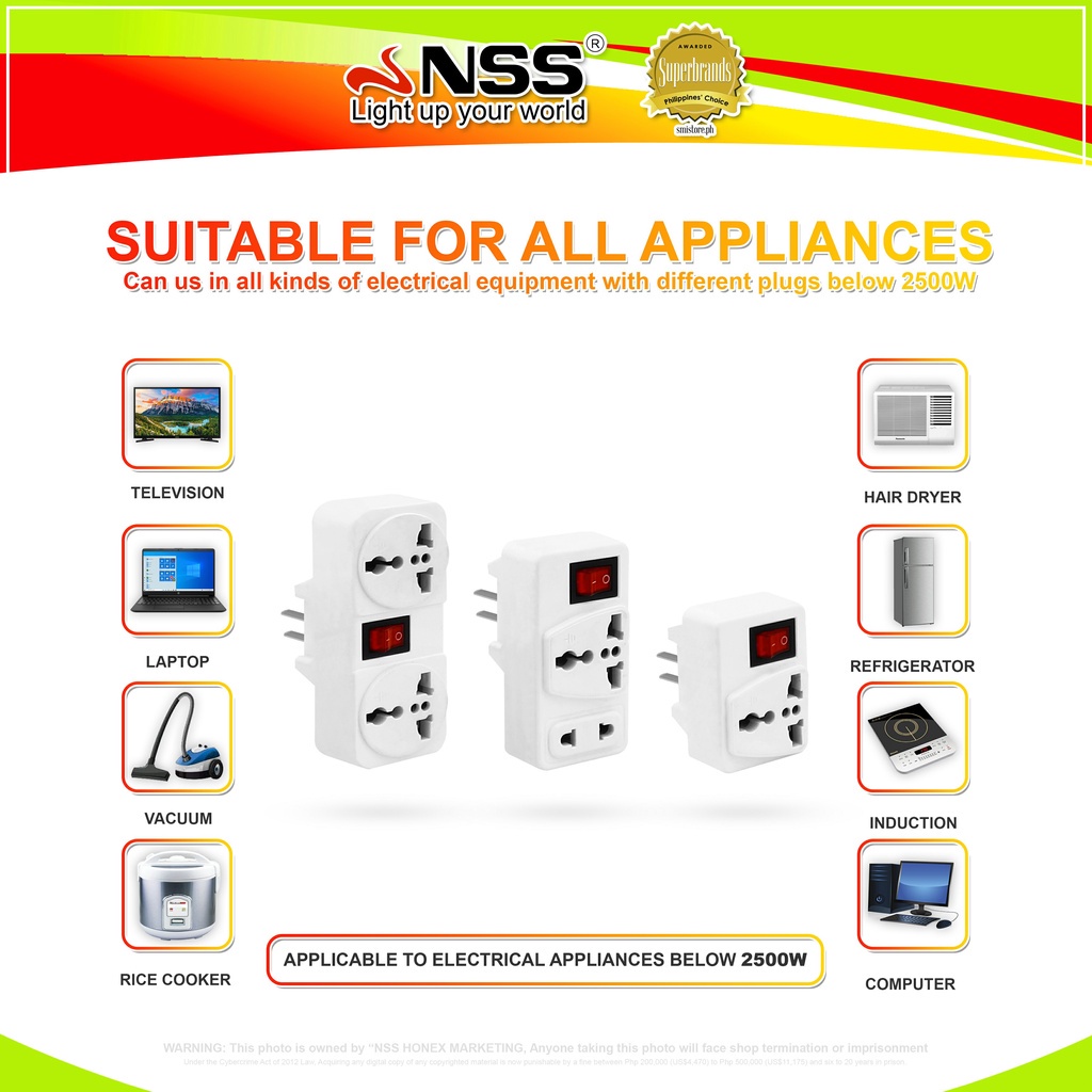 NSS Adaptor With Switch Travel Adapter Plug Electrical Converter ...