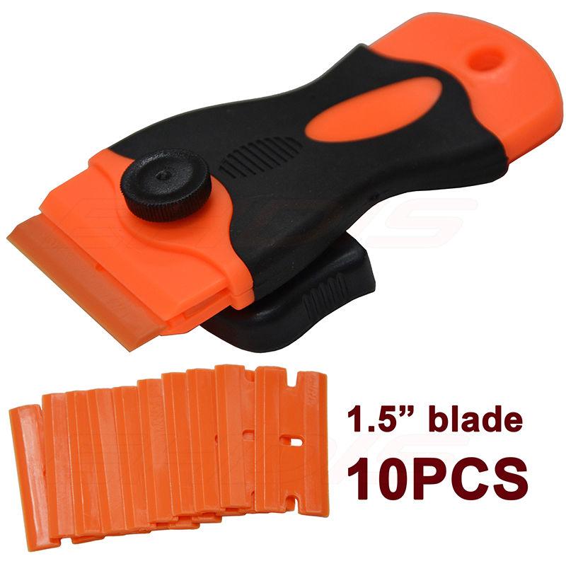 Sticker Scraper + 10Pcs Plastic Double Edged Razor Blades | Shopee ...