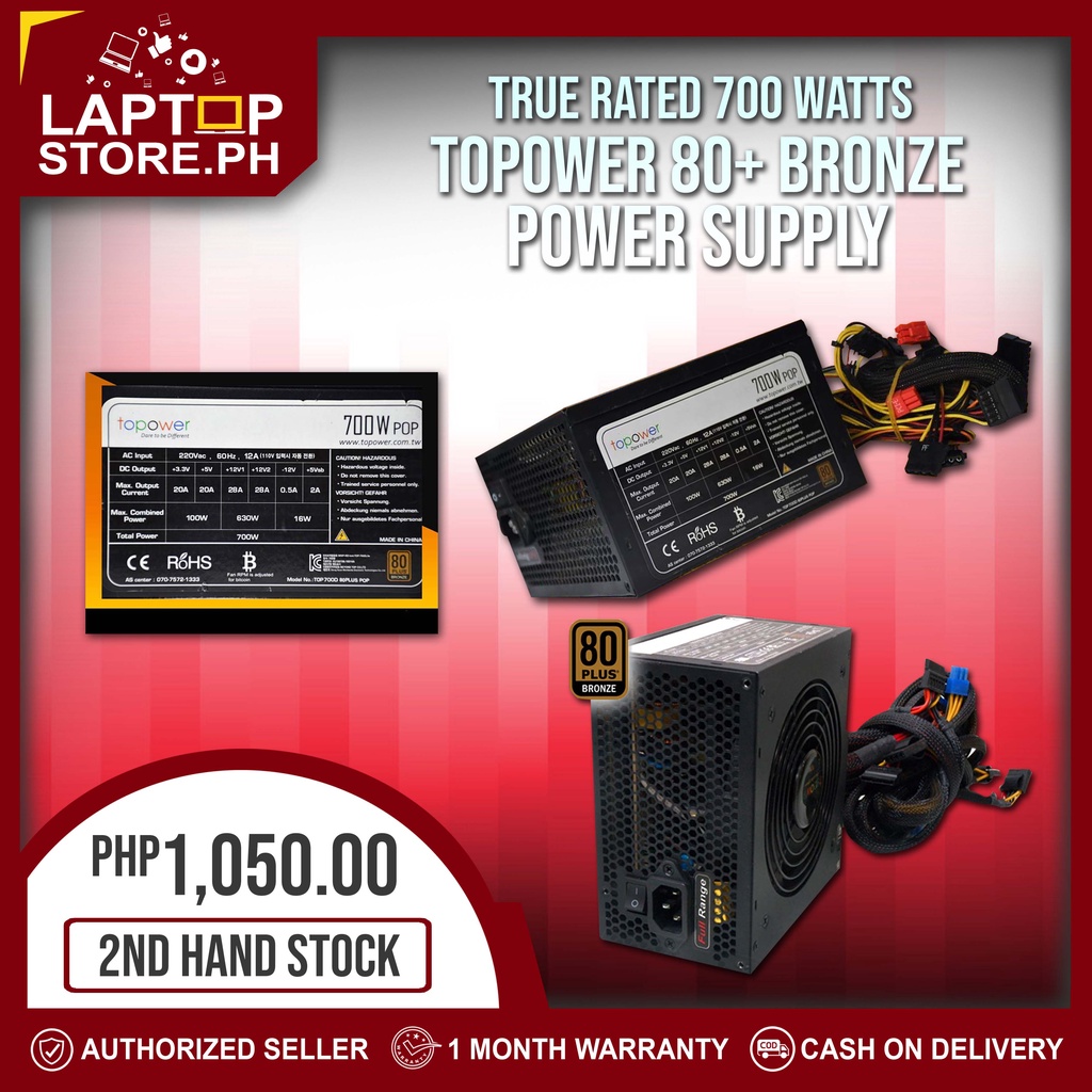 True Rated Topower 80+ Bronze PSU 700 Watts | Shopee Philippines