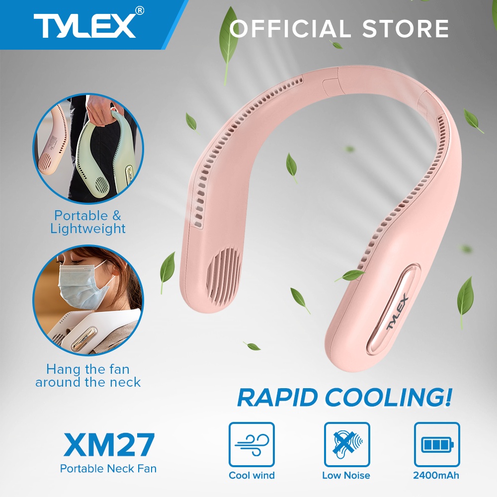 Tylex XM27 Portable Neck Fan Hands Free Turbine Blade Type-C Charging ...