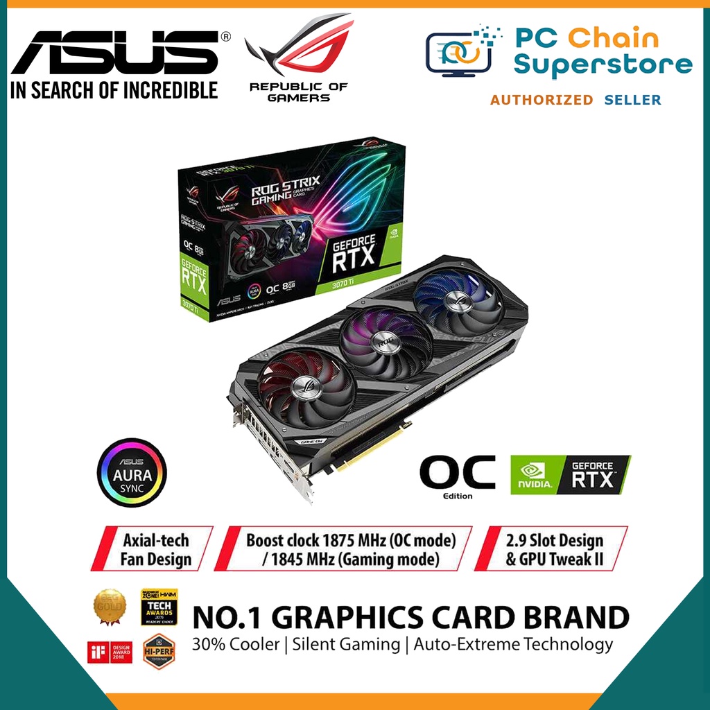 ASUS ROG Strix GeForce RTX 3070 Ti OC Edition LHR 8GB GDDR6X Graphics ...