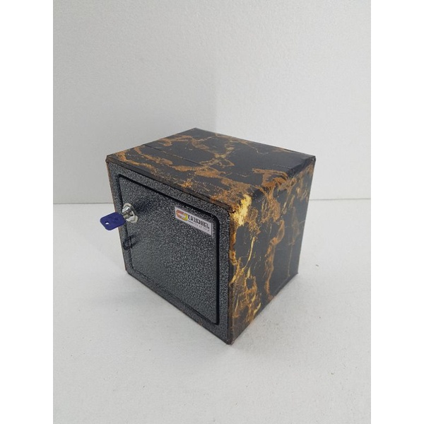 MINI-GLOSSY MARBLE BLACK Alkansya Vault & Multipurpose Safety Box ...