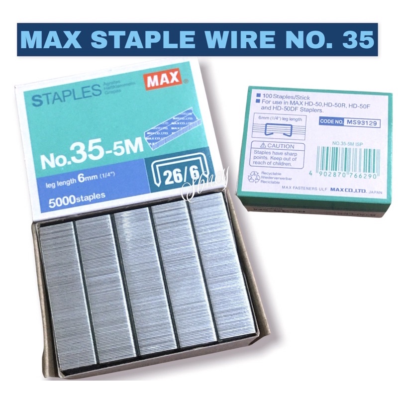 Max Staple Wire No. 35 Original Japan (Sold per Box) | Shopee Philippines