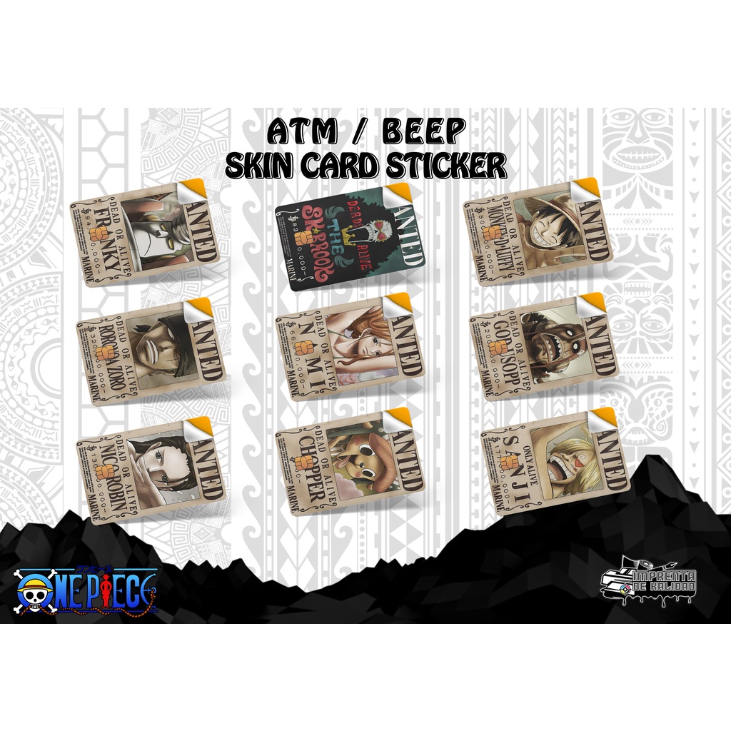 One Piece Wanted Skin Card Sticker Vinyl Debit/ATM/beep card sticker ...