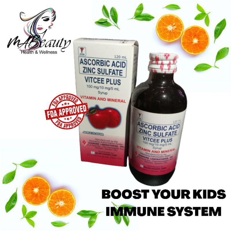 ASCORBIC ACID WITH ZINC VITCEE PLUS SYRUP 120ML | Shopee Philippines