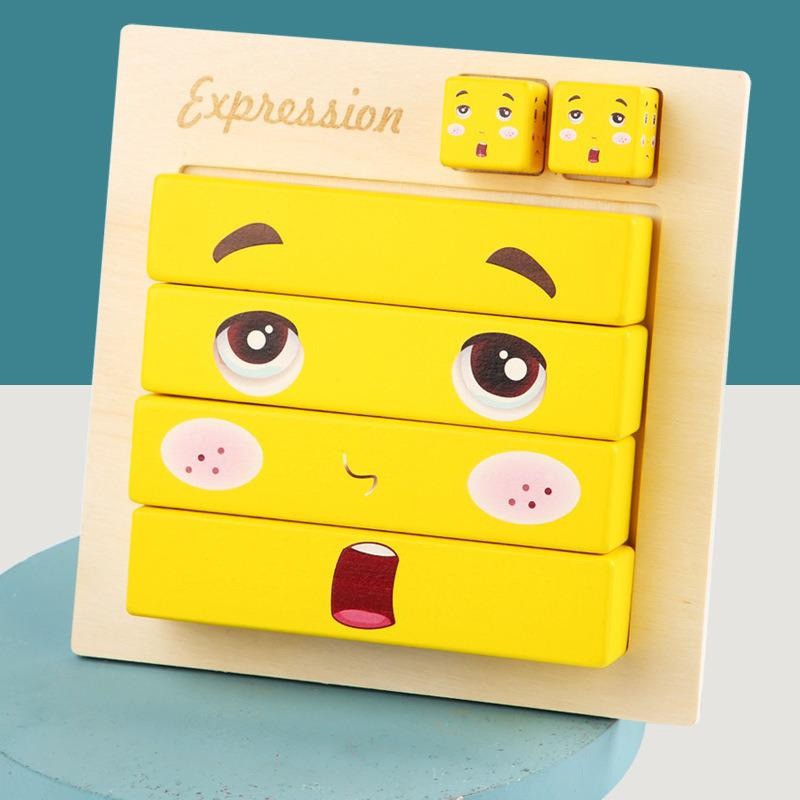 Wooden Face Changing Building Blocks Cubeface Child Logical Thinking ...