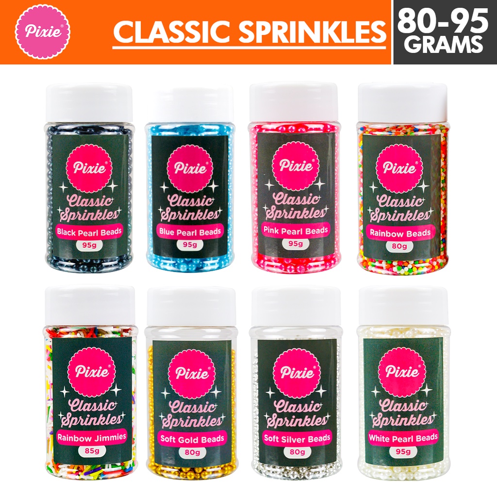 Pixie Cake Decors - Classic Sprinkles - 8 Variation - 90g (non-toxic ...