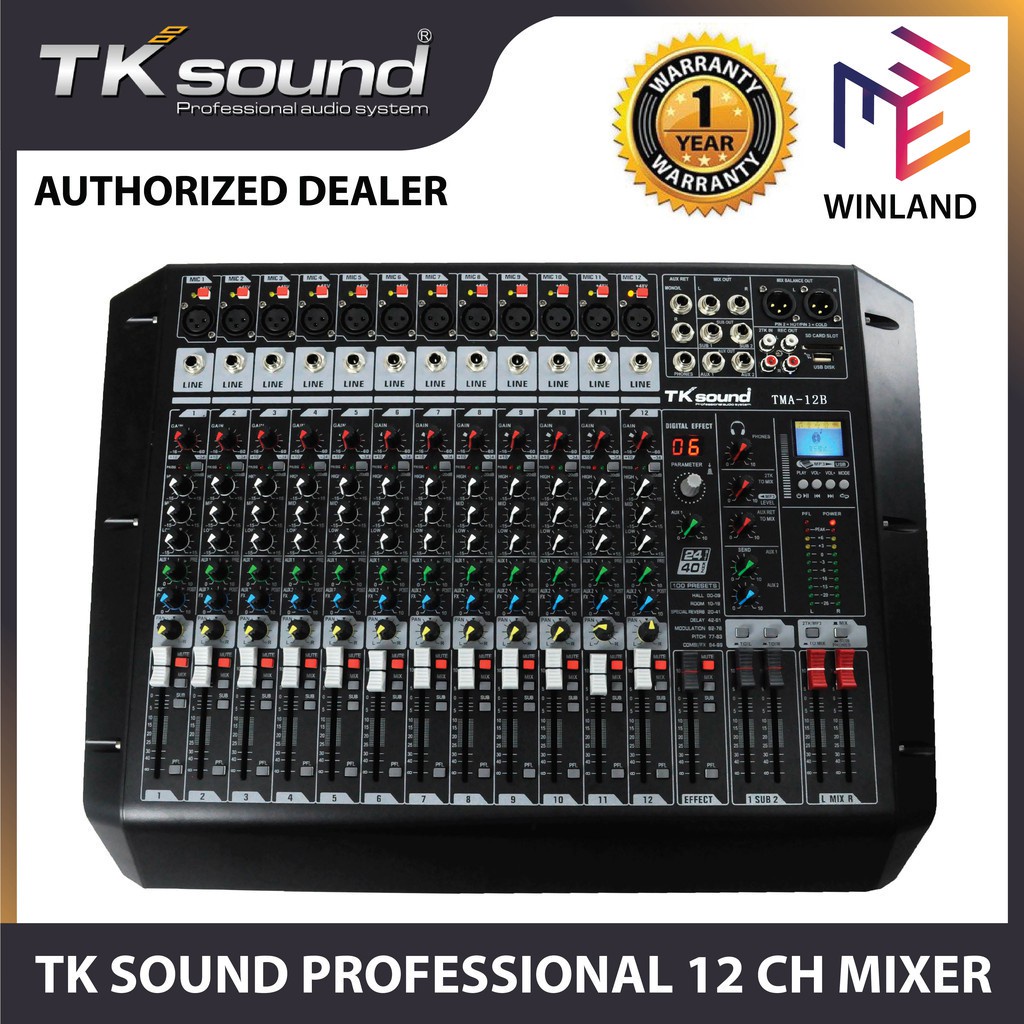 TKSound 12 Channel Professional Audio Sound Console Mixer Sound System ...