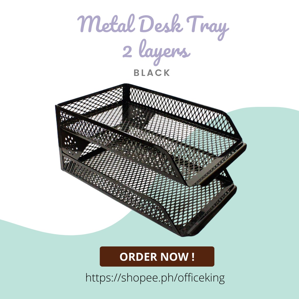 Metal Desk tray 2 Layers Black | Shopee Philippines