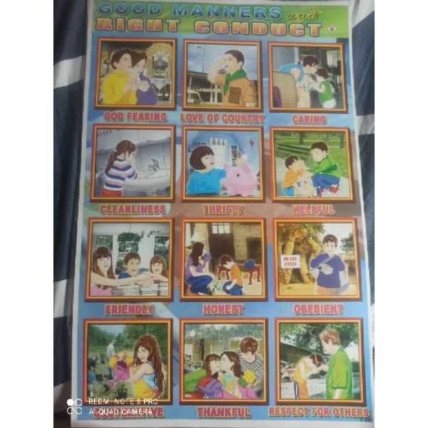 Good Manners And Right Conduct Chart