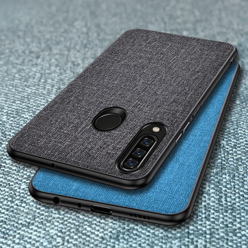 Huawei Y6p Case 6.3 inch Busniess Vintage Canvas Cloth Fabric Texture ...