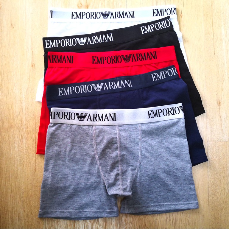 EA Men Plain Polyester Cotton Long Boxer Briefs Man Underwear | Shopee ...