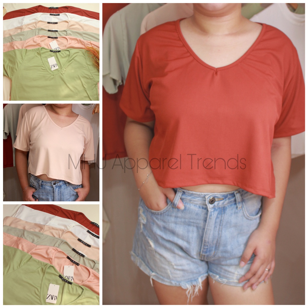 Mhjstar Plus Size Up To 3xl Knitted Loose Fit Oversize Semi Crop Top Sexy Ootd Trendy School