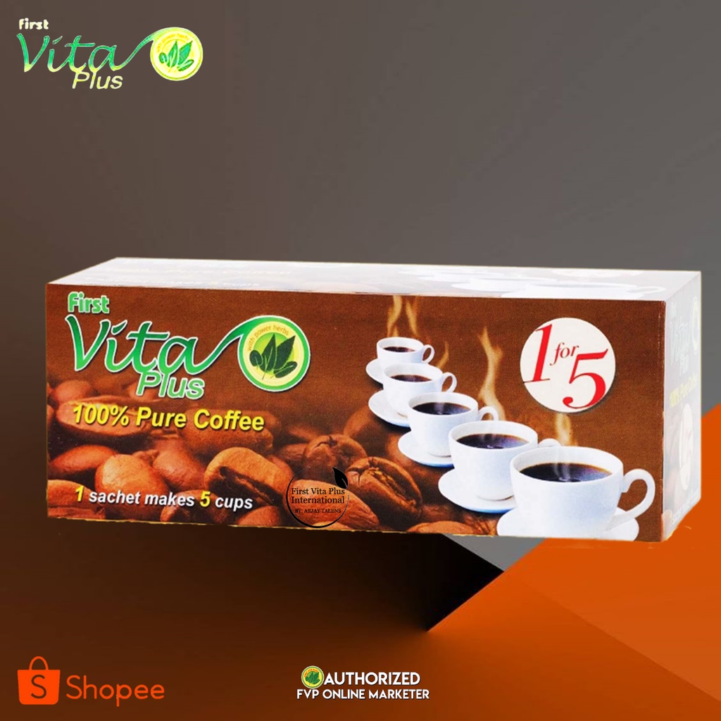 First Vita Plus 1 For 5 Coffee 100% Pure Coffee /30 Sachets | Shopee ...