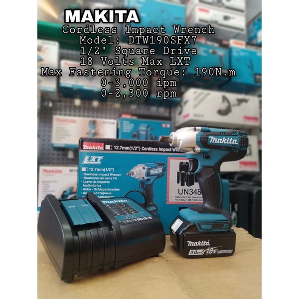 Makita DTW190SFX7 18V LXT Cordless Impact Wrench 1/2" Square Drive ...