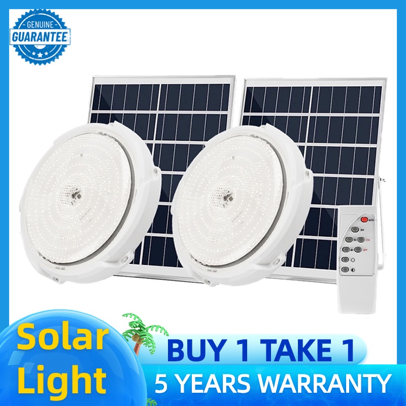 200W Solar Ceiling Light Indoor Outdoor Home with Remote & Extension ...