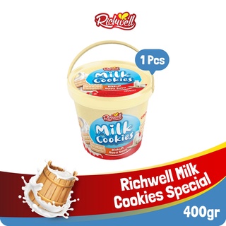 Richwell Milk Cookies Biscuits Milk Flavor Packaging Bucket 400g ...
