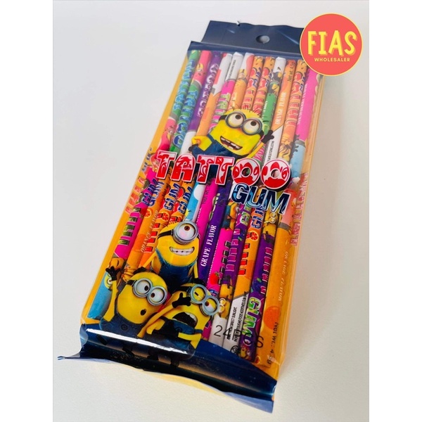 24 Pieces Minion Tattoo Bubble Gum Candy / Lootbag Treats / Lootbag ...
